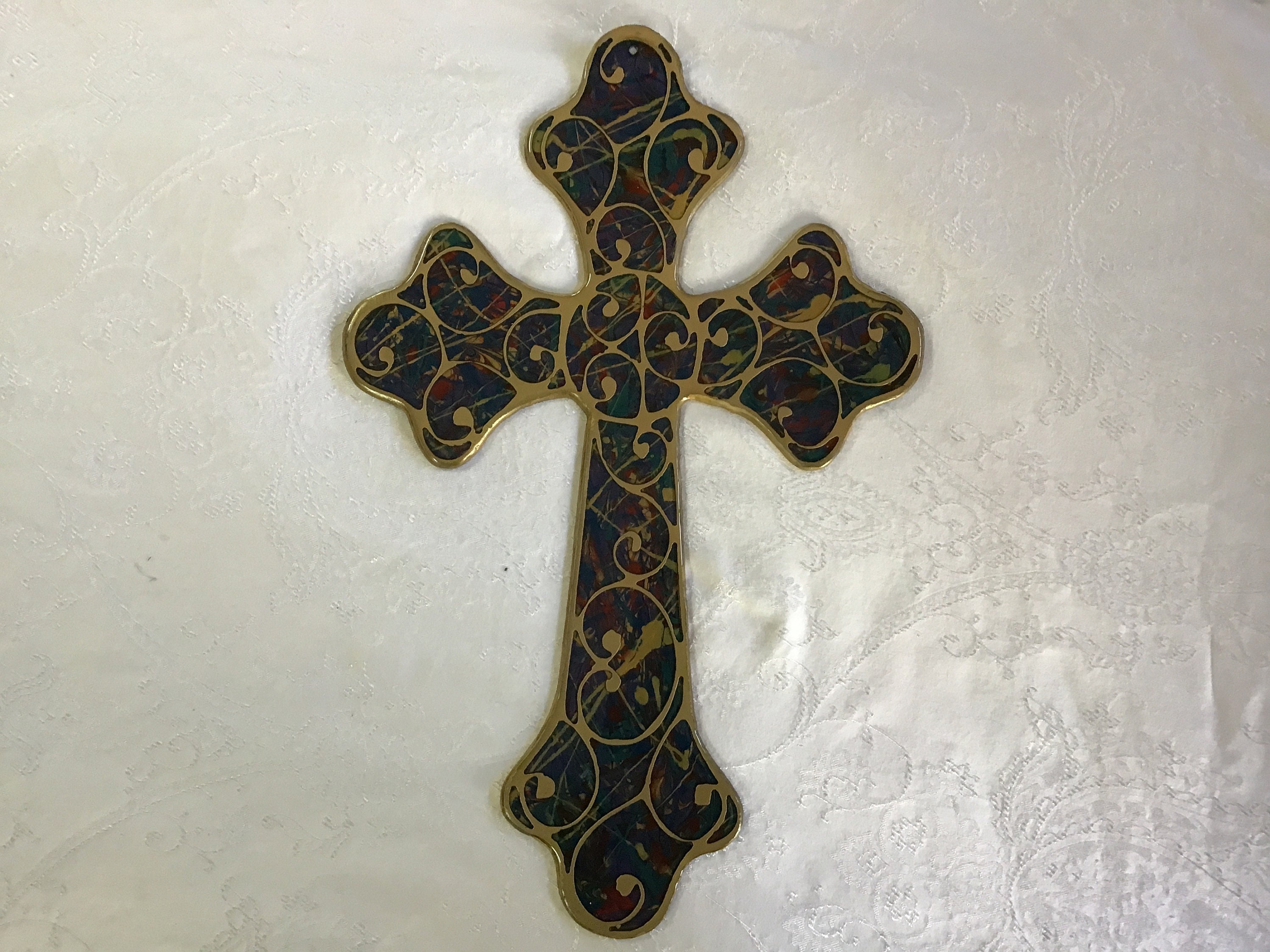 Metal Painted Crosses With Epoxy Finish - Etsy