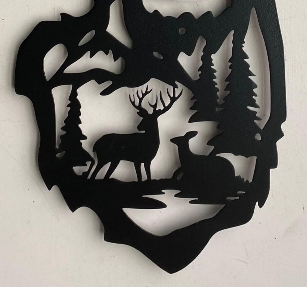Powder Coated Metal Buck Sign With Scene - Etsy