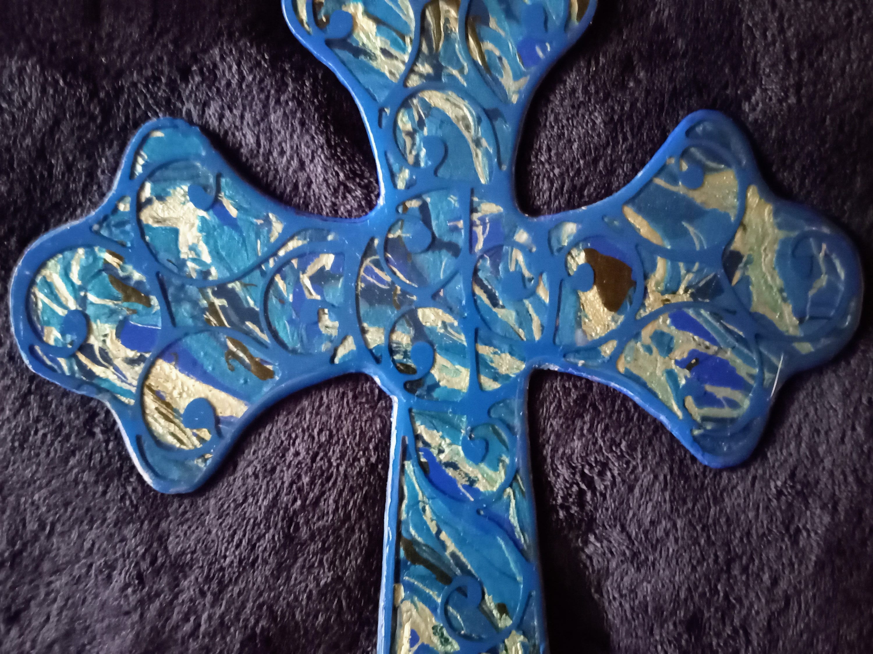 Blue Epoxy Cross - Etsy