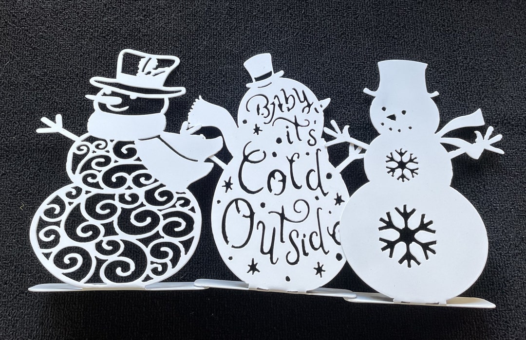 Set of 3 Metal Stand-alone Snowmen - Etsy