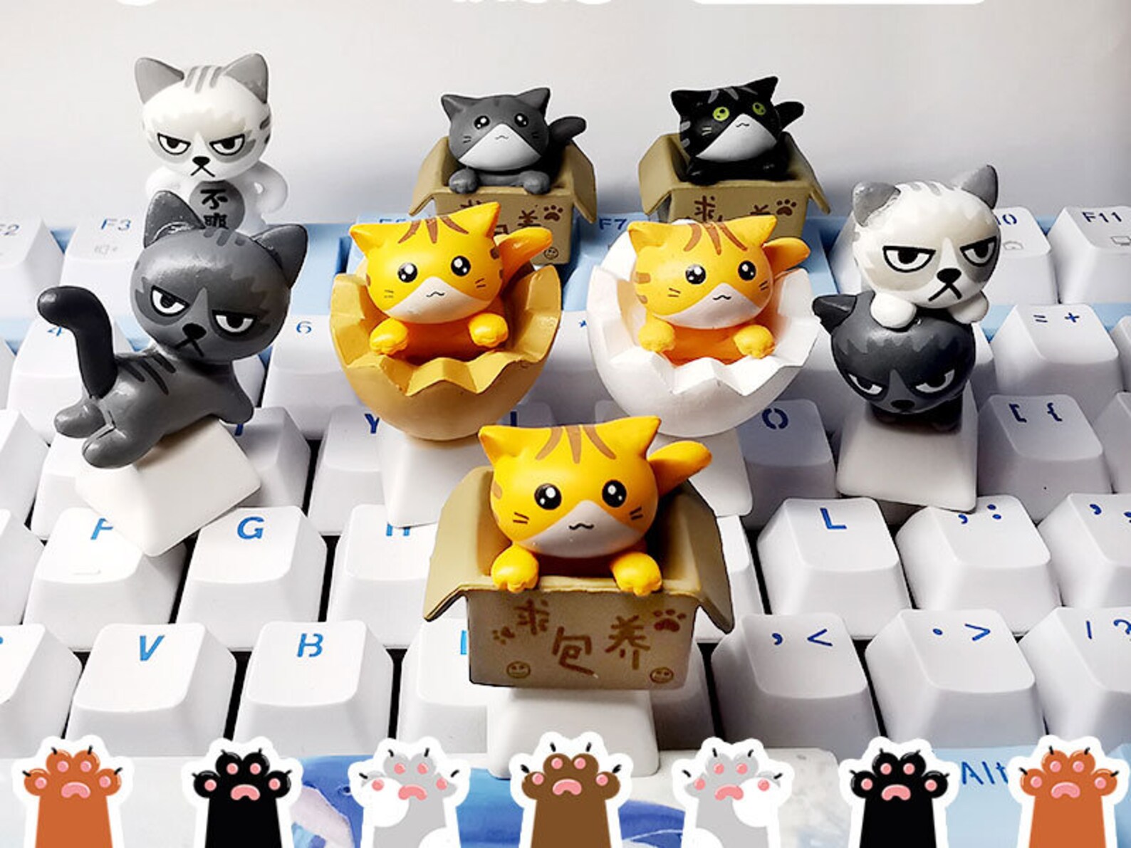 Cute Cat Keycaps Backlit Kitty Keycap Kitty Resin Artisan - Etsy Canada