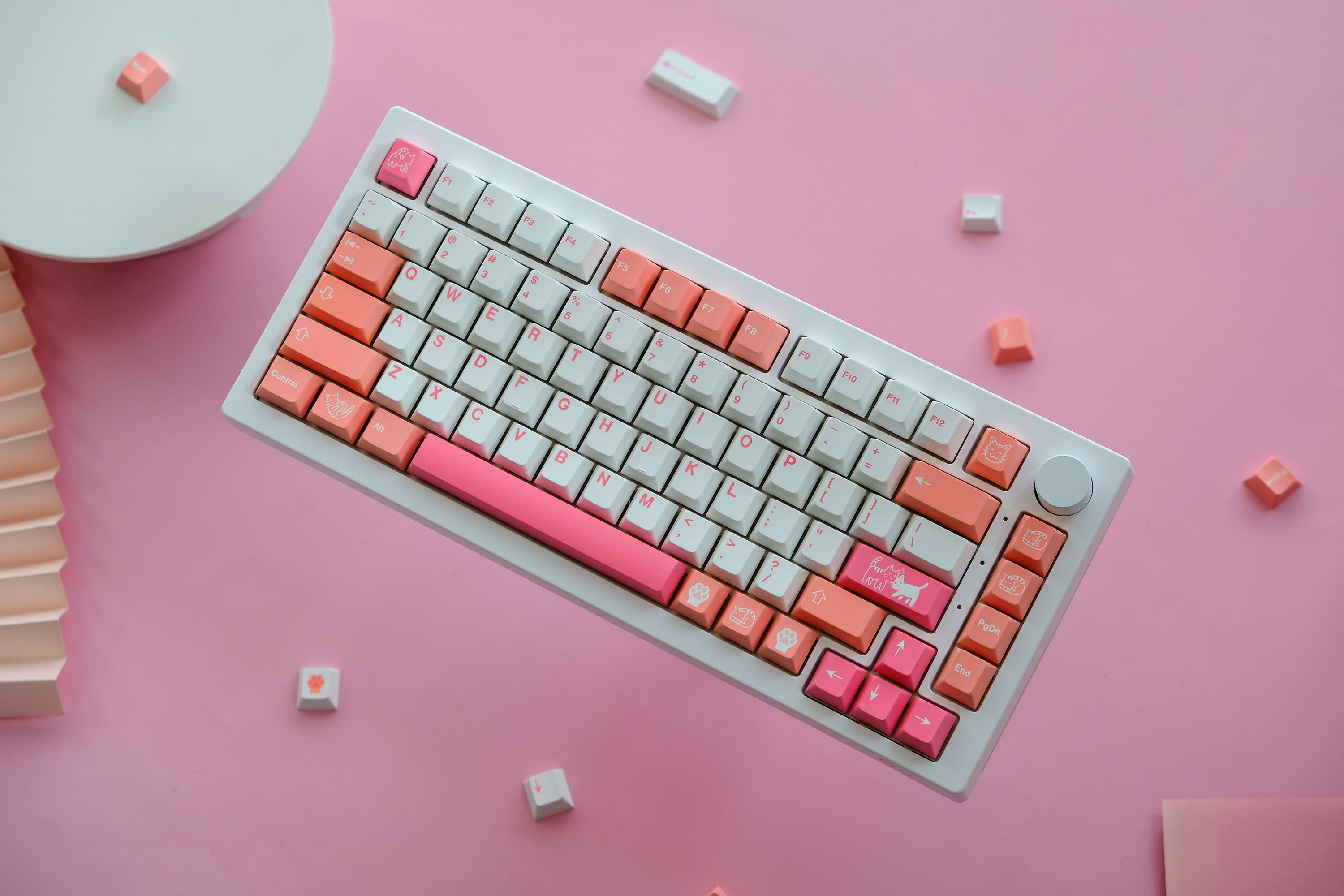 Sakura Neko Keycap Set for Mechanical Keyboard Cherry - Etsy