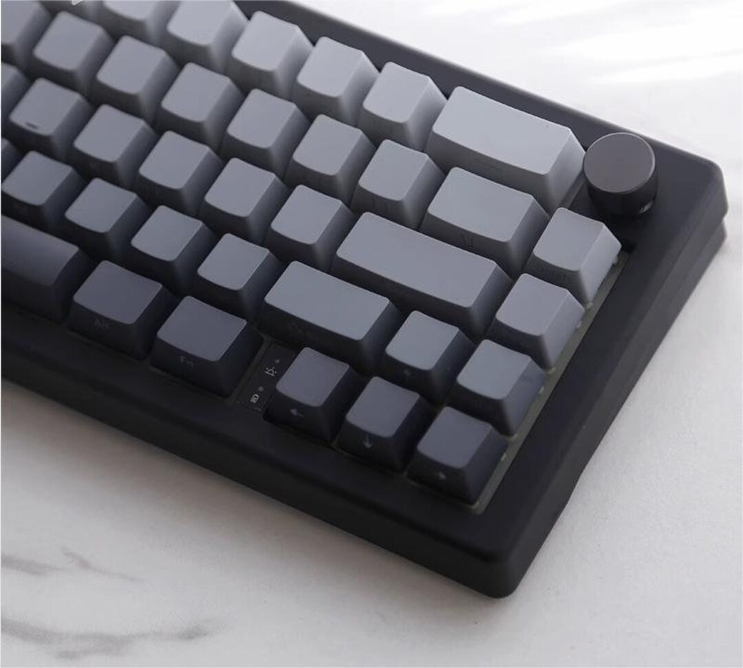 140 Pcs Grey Gradient Translucent Keycap Set, Side Print Keycap, PBT ...