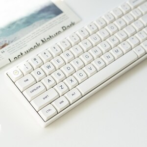 121PCS Minimalist White Theme Keycap Set, Japanese English Keycap, PBT ...