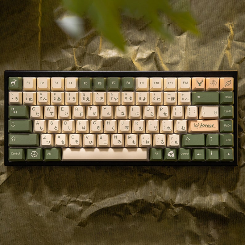 158pcs Misty Forest Theme Keycaps Set Vintage Green Keycaps - Etsy ...