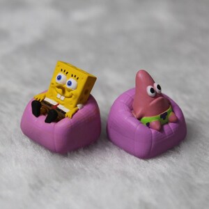 Baby Patrick Star Sitting on the Sofa Inspired Resin Artisan Keycap Key ...