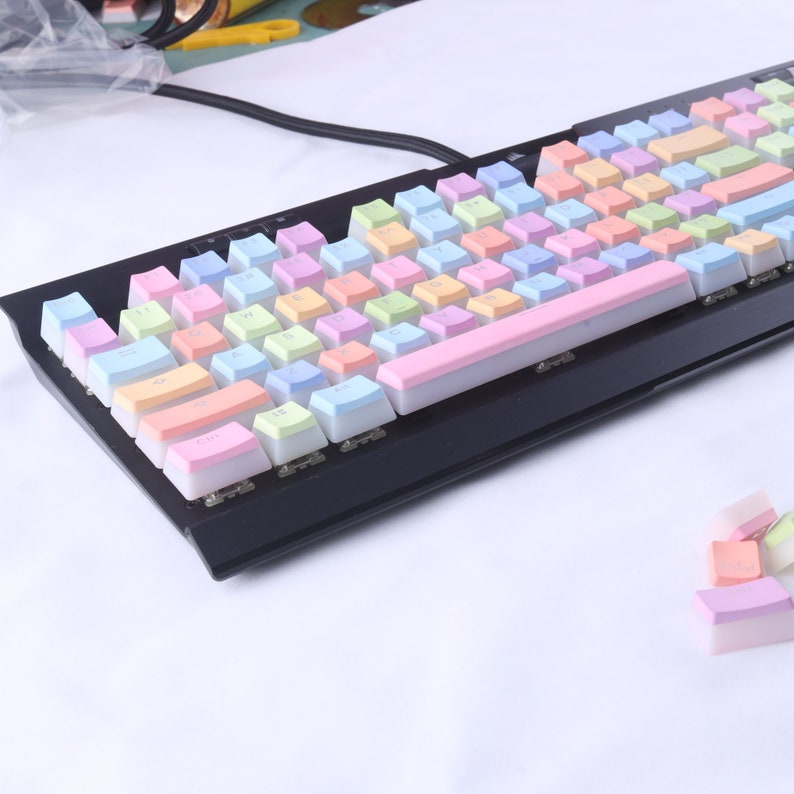 108pcs Double Shot Pudding-style Keycap Set PBT Keycap Pink - Etsy