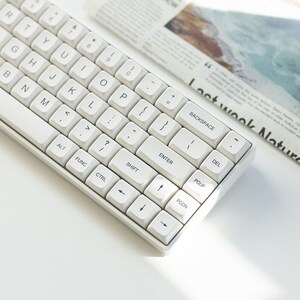 121PCS Minimalist White Theme Keycap Set, Japanese English Keycap, PBT ...