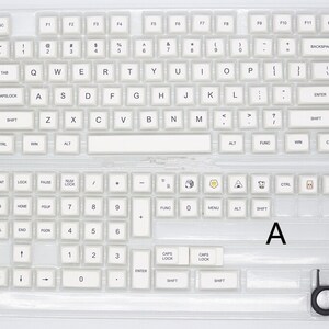 121PCS Minimalist White Theme Keycap Set, Japanese English Keycap, PBT ...
