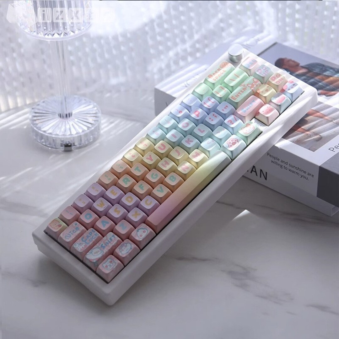 Rainbow Paradise Theme Keycap Set, 149pcs,pbt Keycap, Pink Keycap, Cute ...