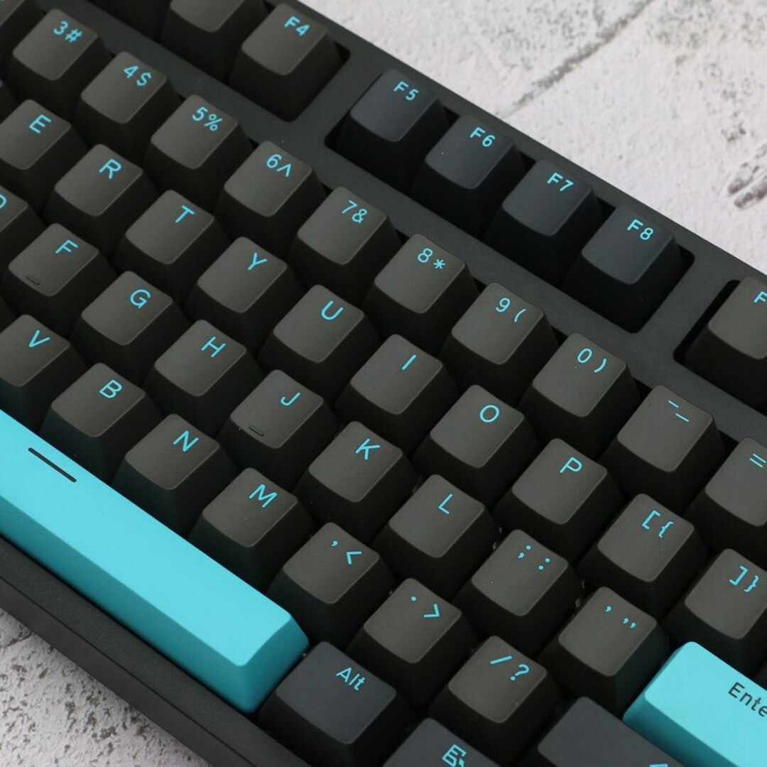 130pcs Black Blue Theme Keycap Set Keycap Simple Backlit - Etsy