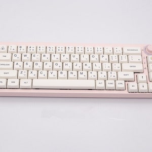 121PCS Minimalist White Theme Keycap Set, Japanese English Keycap, PBT ...