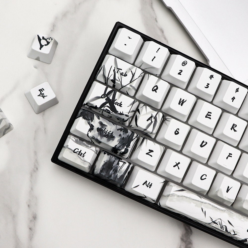 110pcs Panda Theme Keycap Set Chinese Ink Keycap Set PBT - Etsy