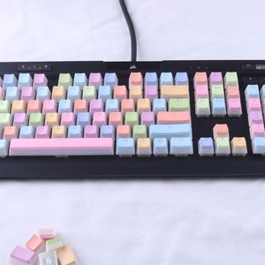 108pcs Double Shot Pudding-style Keycap Set, PBT Keycap, Pink Keycap ...