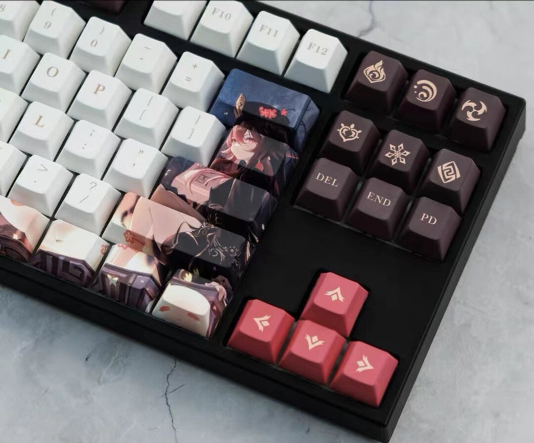 Genshin Hutao Keycap Set PBT Genshi Theme Mechanical Keyboard - Etsy ...