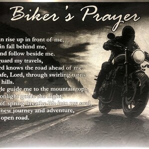 Biker's Prayer Laser Engraved Leatherette Canvas Gift for Your Favorite ...