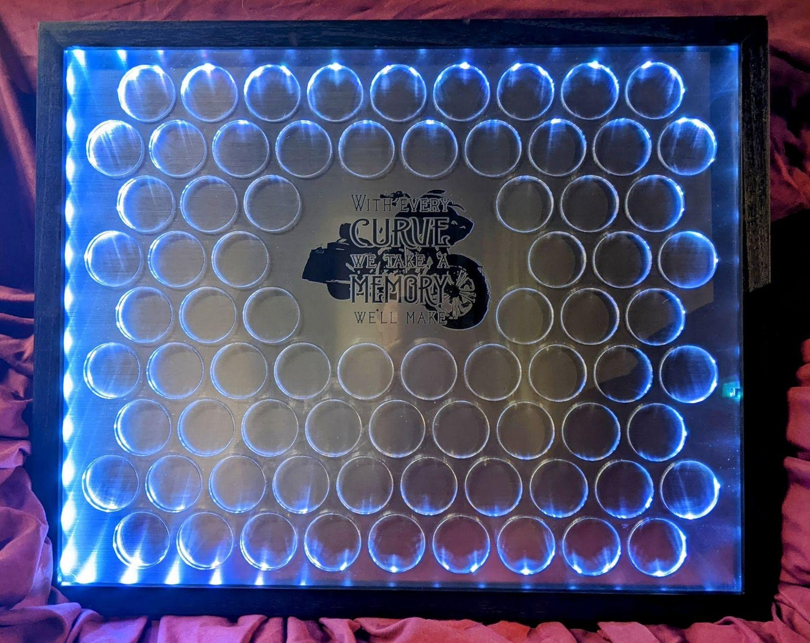 77 Piece Poker Chip LED Lit Magnetic Display Case for Harley Chips ...