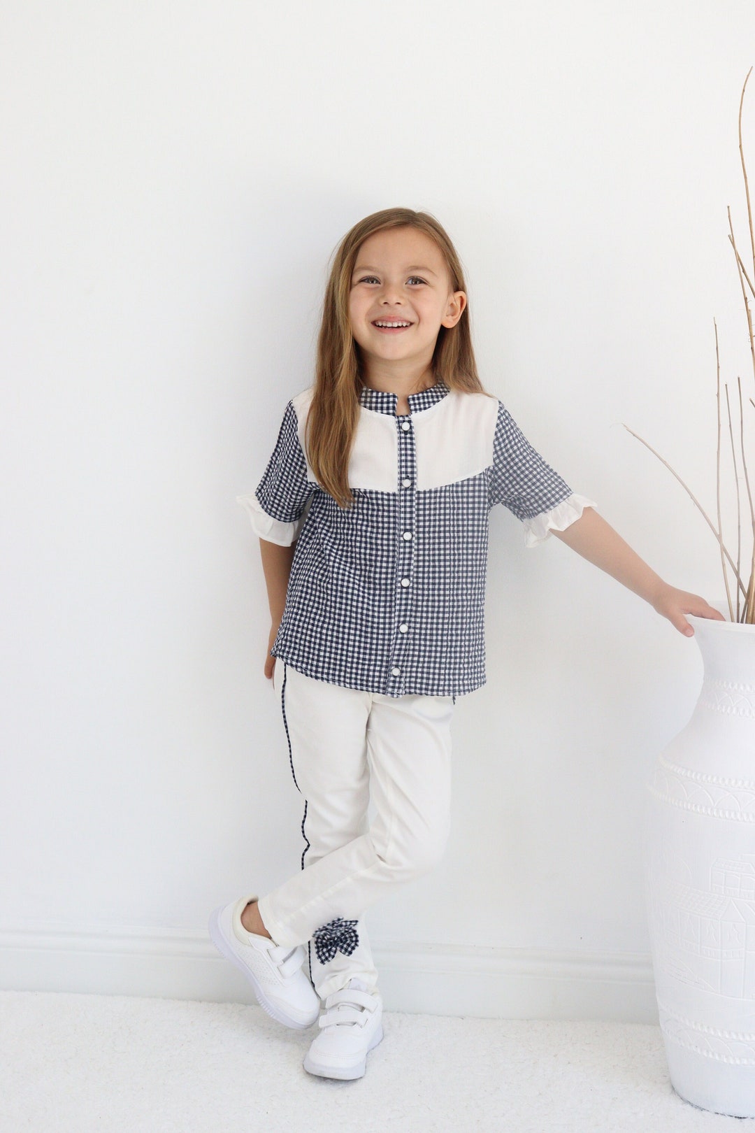 Girl's Blouse and Trouser Suit Model - Etsy
