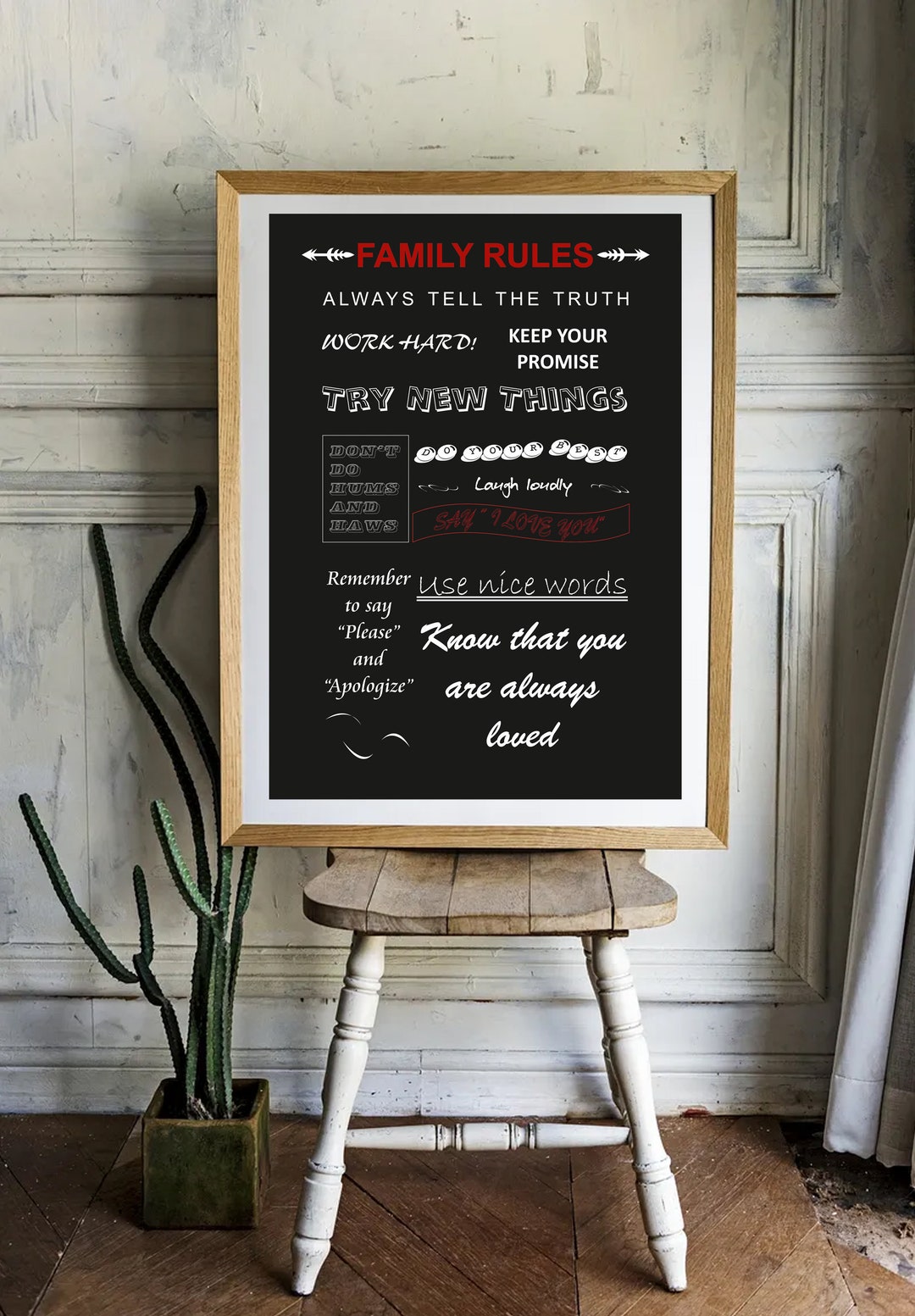 Family Rules Poster - Etsy
