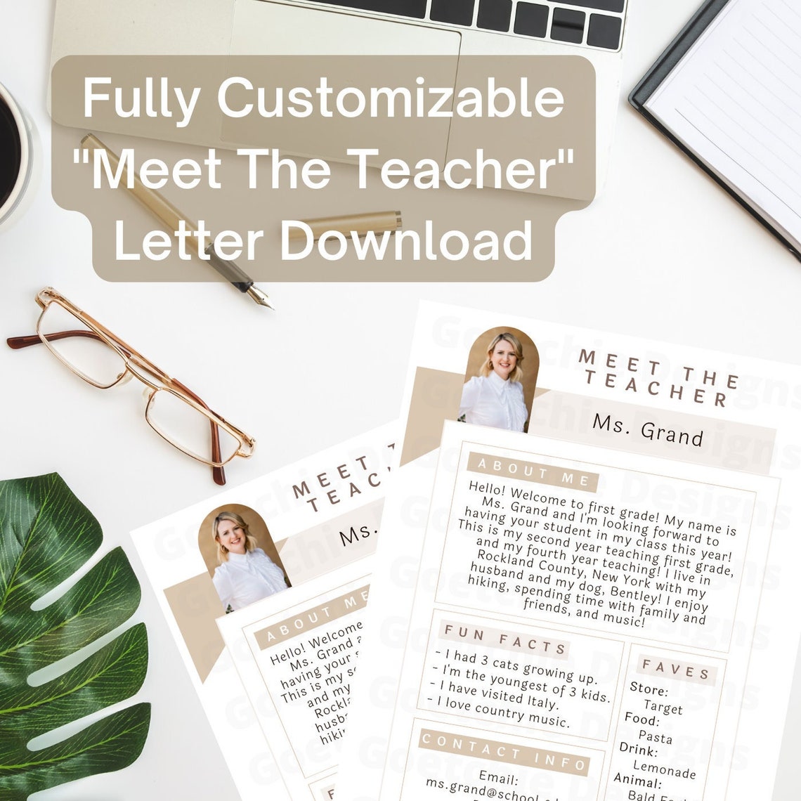 EDITABLE Meet the Teacher Template - INSTANT DOWNLOAD - Neutral Color ...