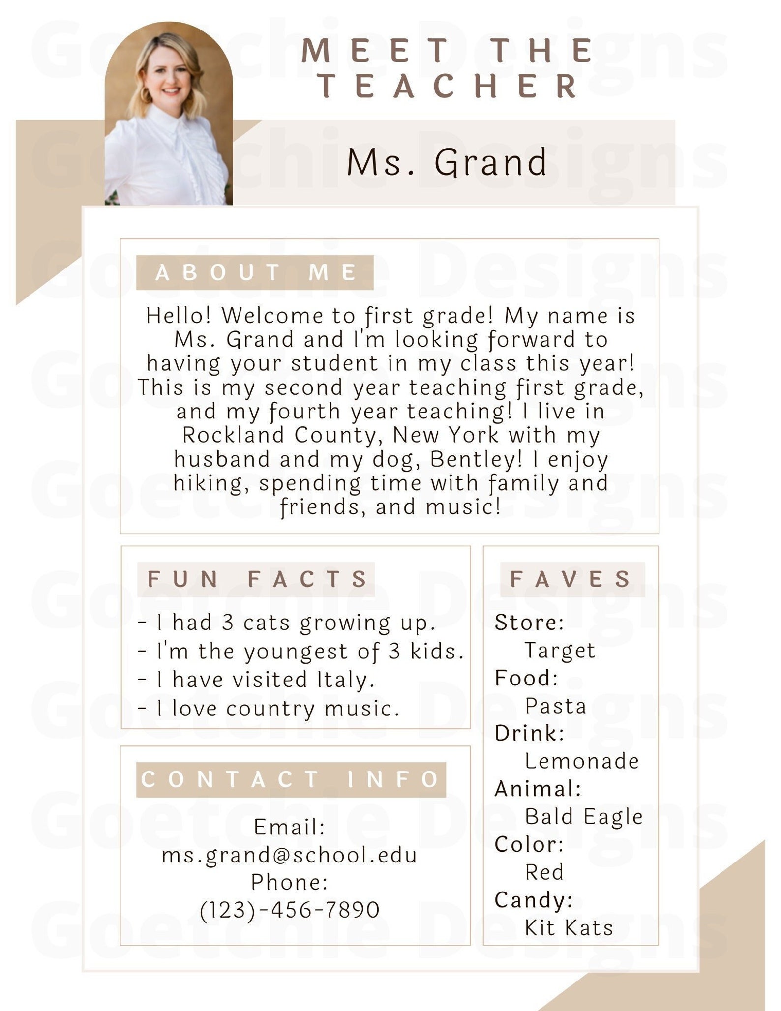 EDITABLE Meet the Teacher Template - INSTANT DOWNLOAD - Neutral Color ...