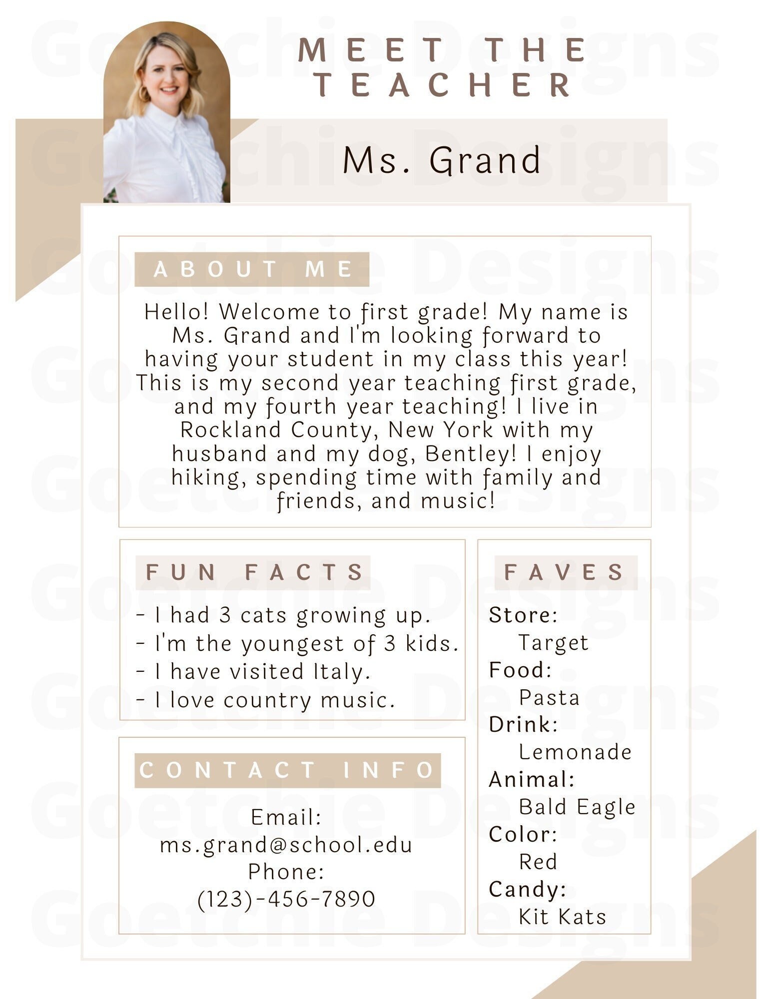 EDITABLE Meet the Teacher Template - INSTANT DOWNLOAD - Neutral Color ...