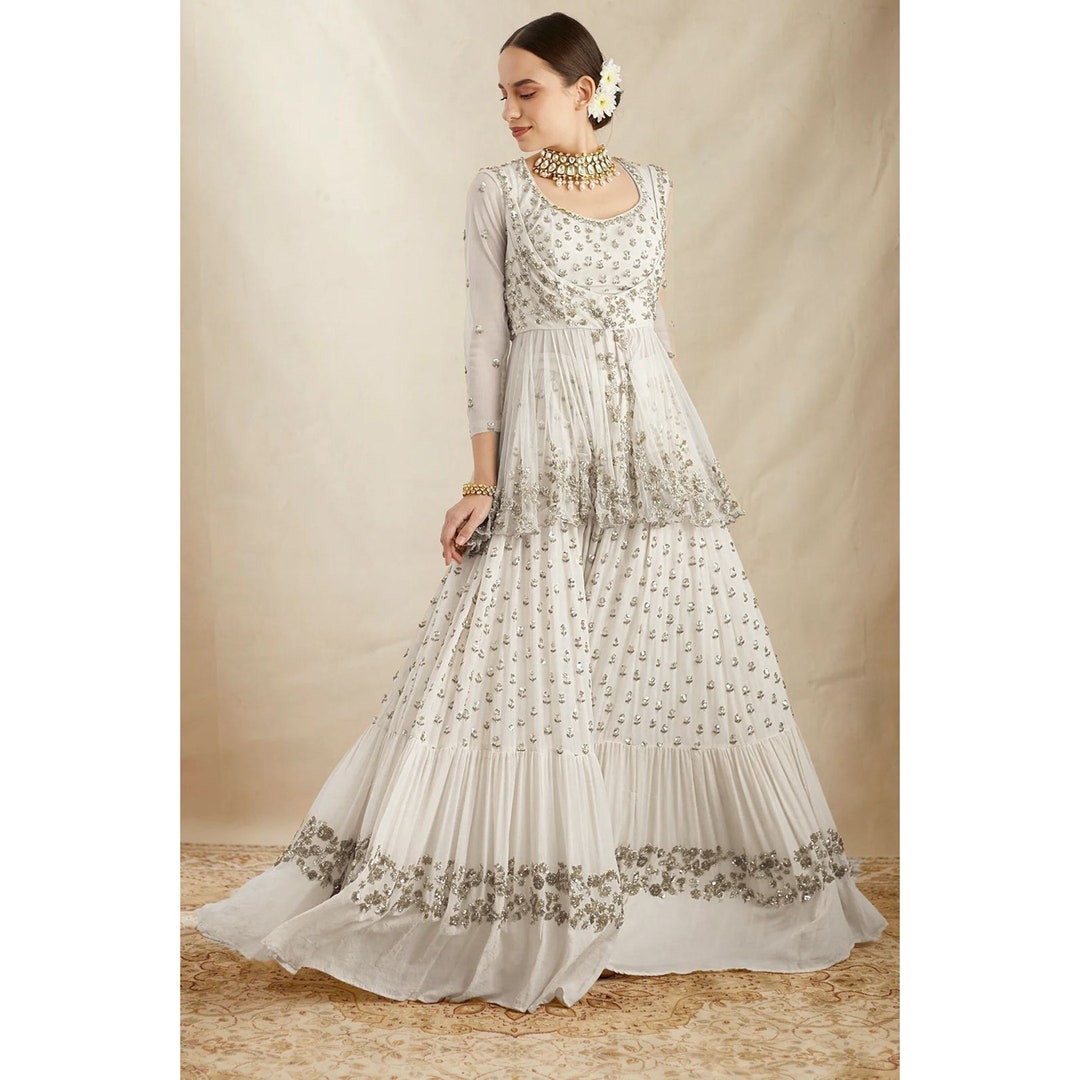 Sharara Suit off White Sharara Suit Designer Sharara Indian - Etsy