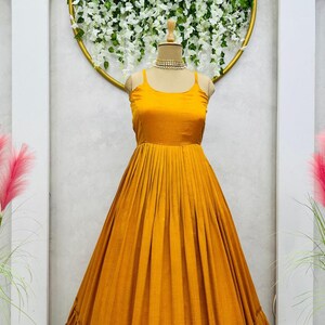 Gown Yellow Color Gown Indian Gown Plain Gown Wedding - Etsy