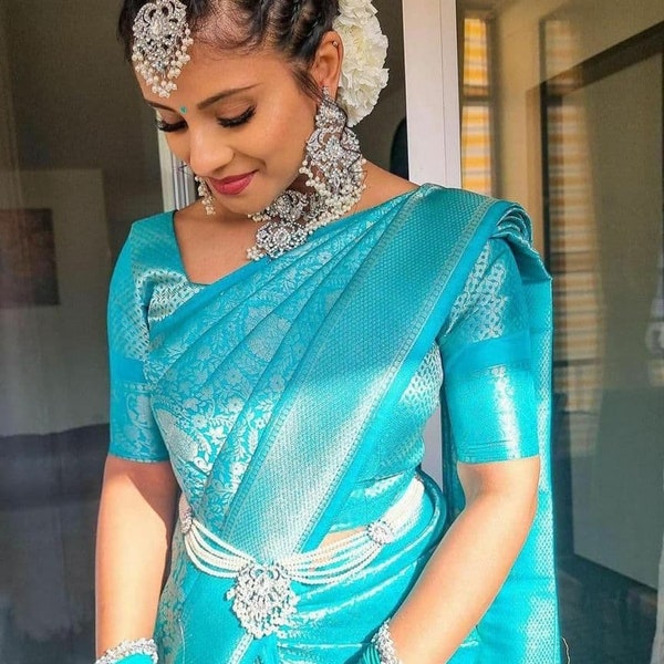 Turquoise Blue Saree - Etsy