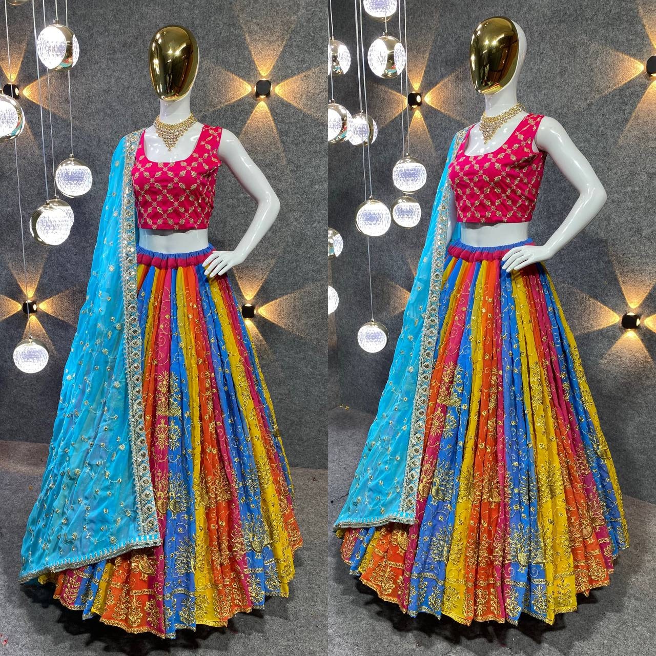 Multi Color Lehenga Choli Indian Designer Wedding Lehenga - Etsy
