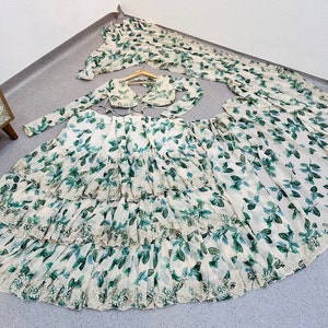 Celebrities Inspired Georgette Sequin Embroidery With Ruffle - Etsy