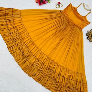 Gown Yellow Color Gown Indian Gown Plain Gown Wedding - Etsy