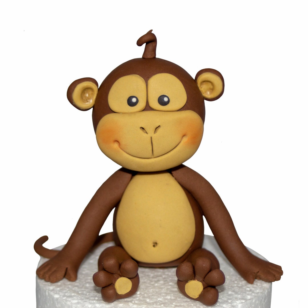 Edible Monkey Cake Topper. Fondant/gum Paste Monkey Figurine. - Etsy