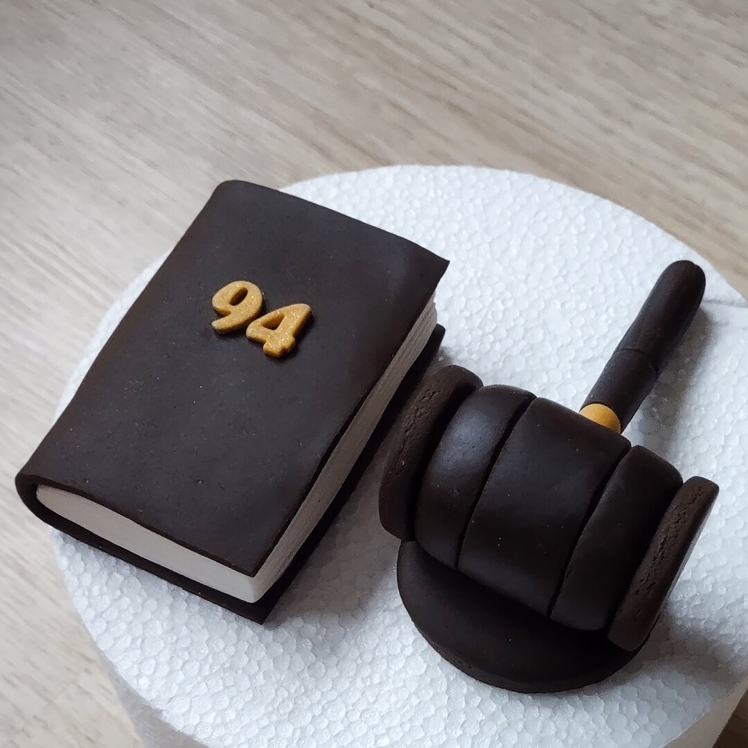 Lawyer Graduation Cake Toppers Set. Book and Gavel Cake Toppers. Legal ...