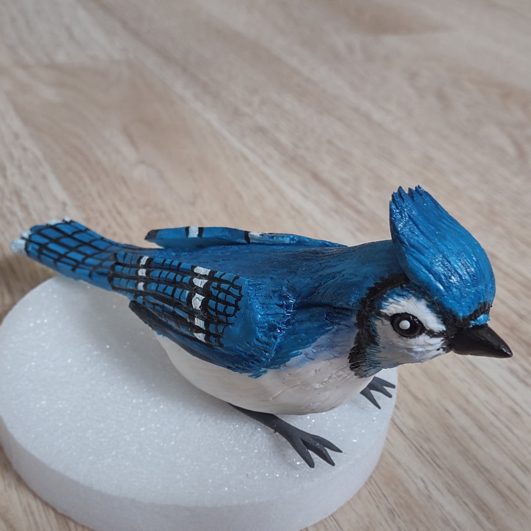 Natural Looking Blue Jay Bird Cake Topper. Edible Blue Jay Figure for a ...