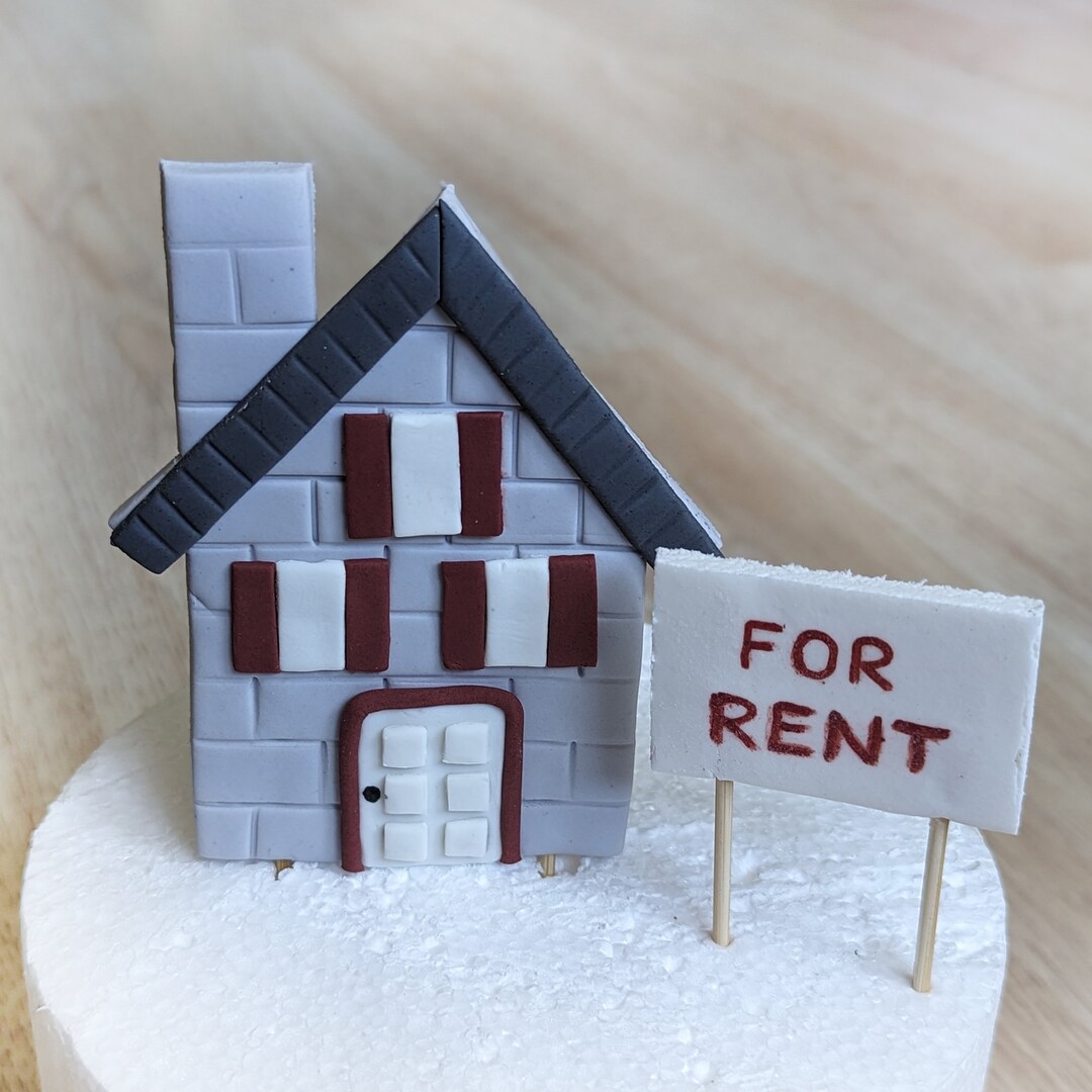 Edible House Cake Topper flat 2D a FOR RENT Banner, Also Edible. Can Be ...