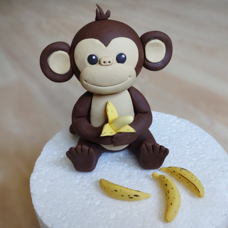 Edible Monkey Cake Topper. Fondant/gum Paste Monkey Figurine. - Etsy