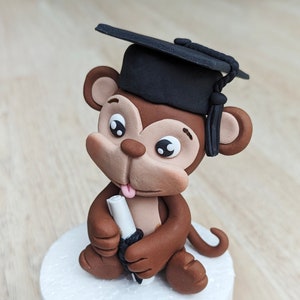 Graduation Monkey Cake Topper. Edible Fondant/gum Paste Monkey With a ...