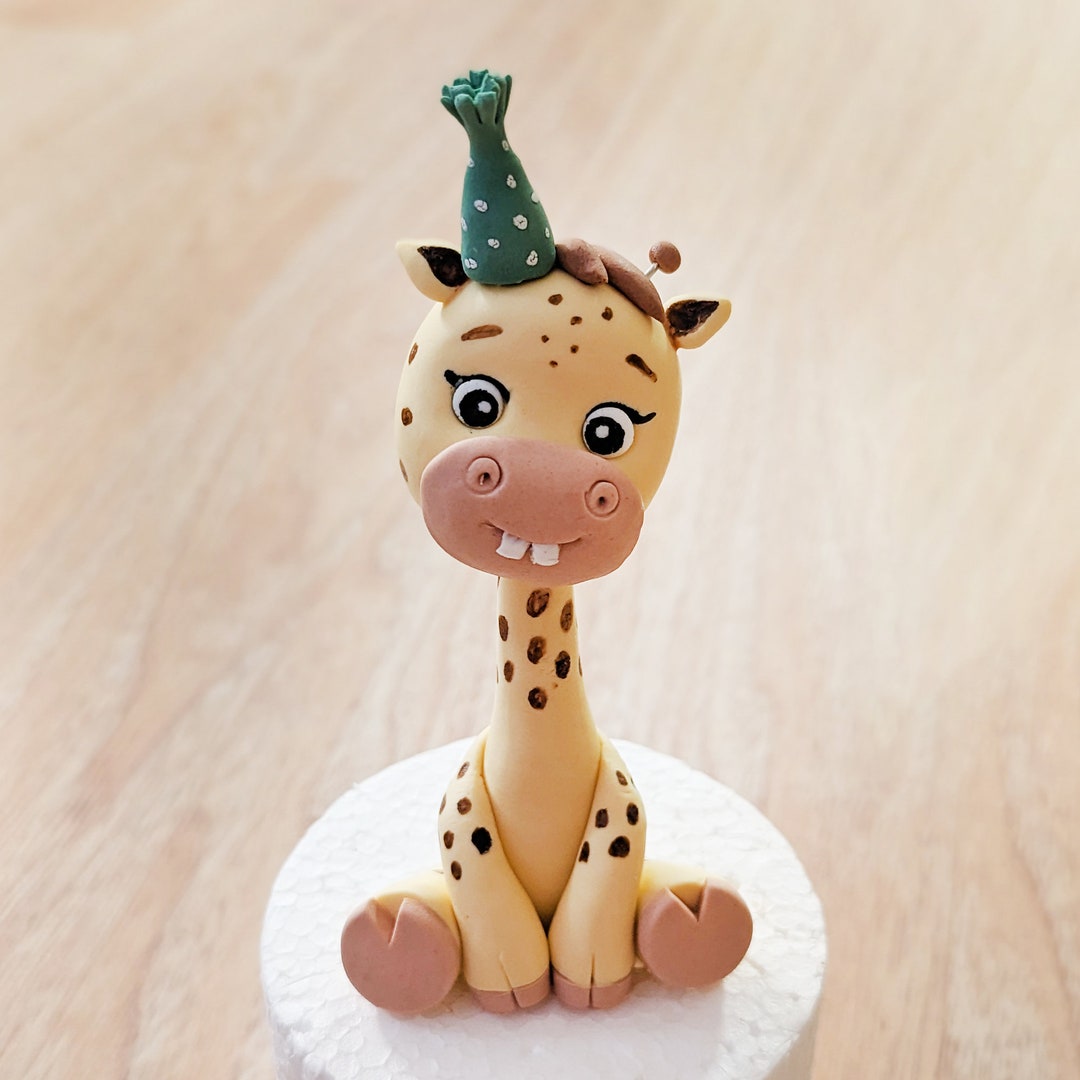 Birthday Giraffe Cake Topper. Edible Cute Giraffe Figurine for a Cake ...