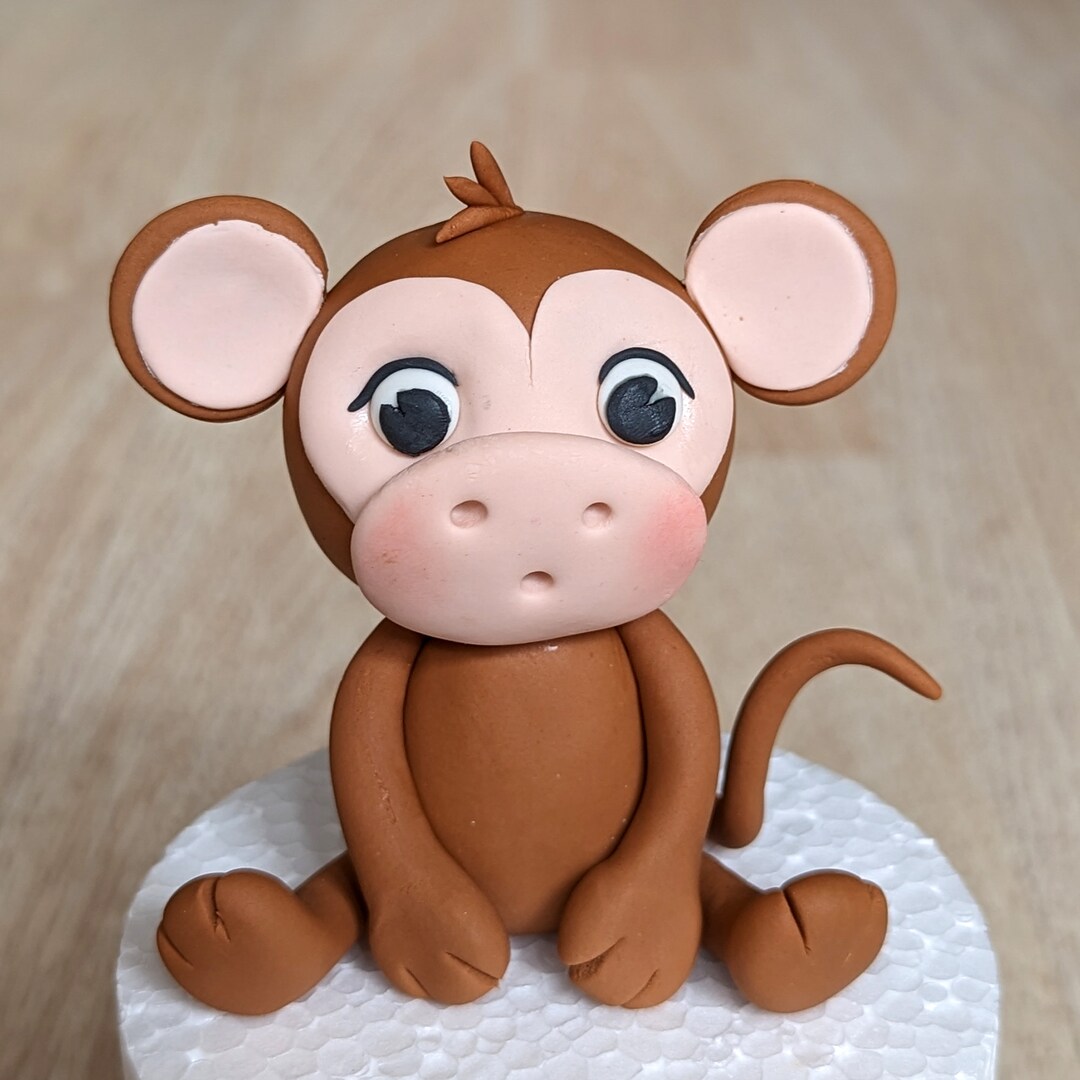 Edible Monkey Cake Topper. Fondant/gum Paste Monkey Figurine. - Etsy