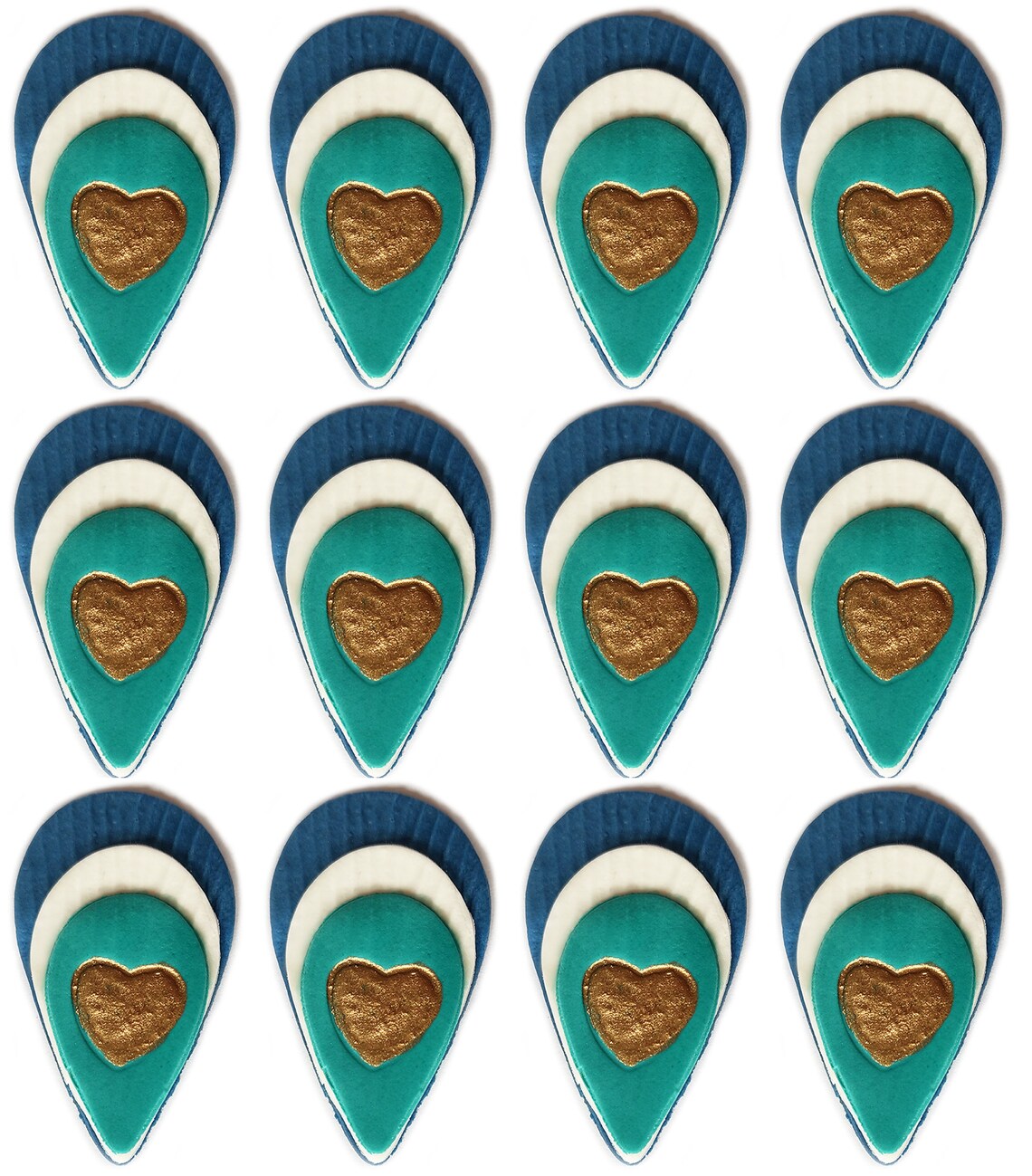 Peacock Feathers Cake/cupcake Toppers. A Set of 12 Edible - Etsy