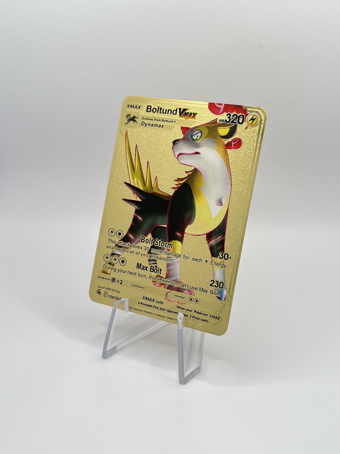Boltund VMAX Shiny Gold Metal Pokemon Card Gift for Birthday - Etsy
