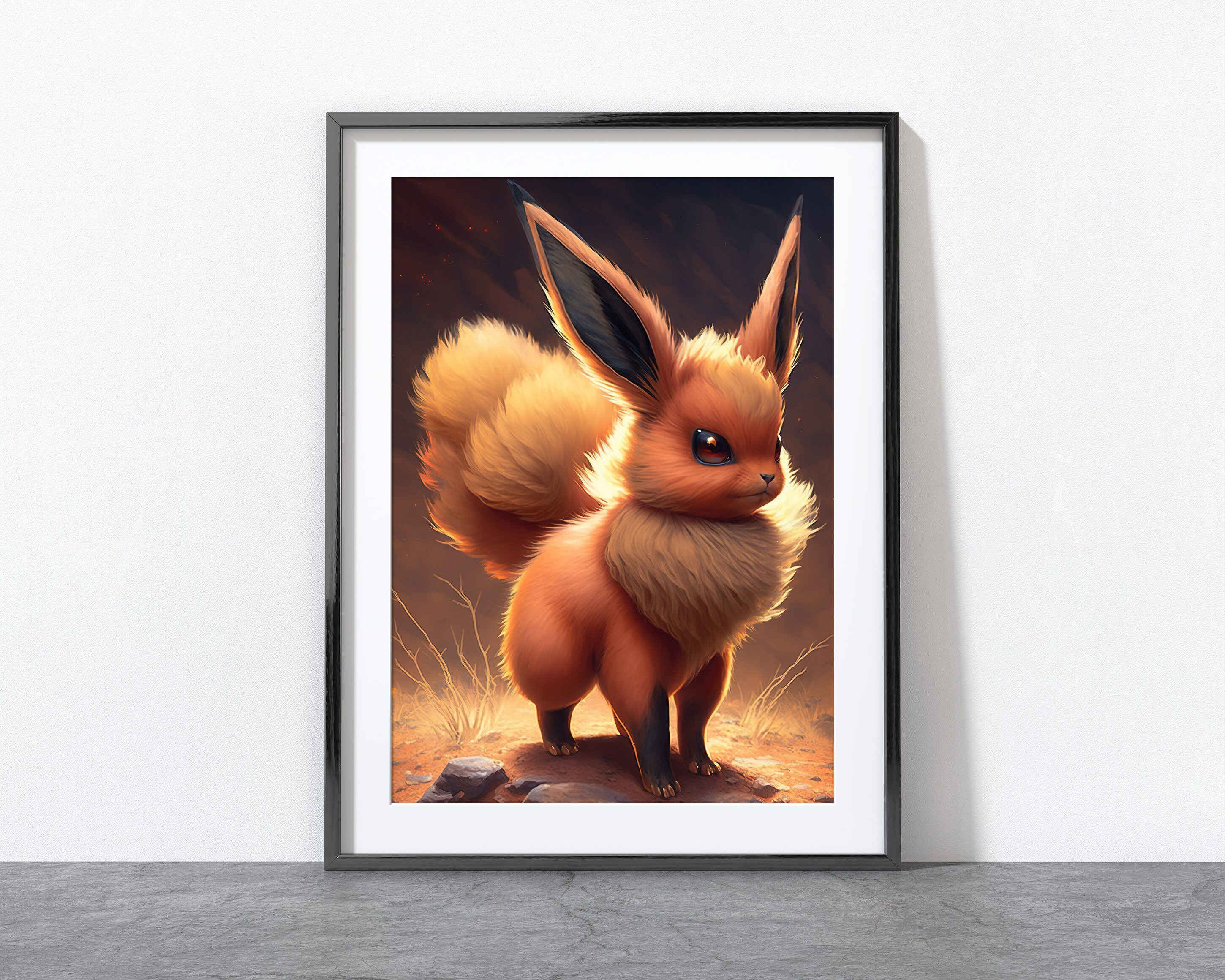 Flareon Eevee Evolution Pokemon Poster Abstract Art Game - Etsy