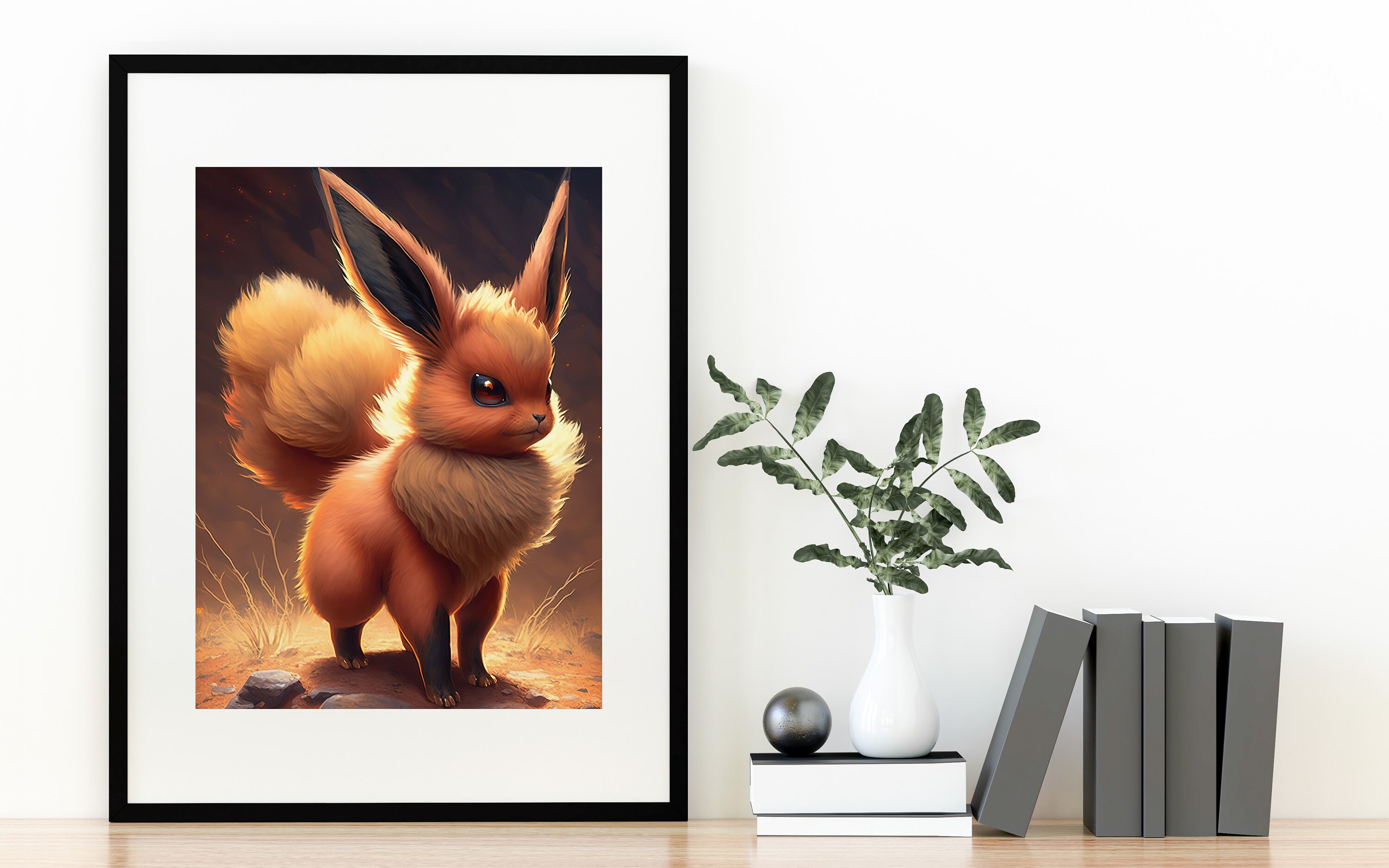 Flareon Eevee Evolution Pokemon Poster Abstract Art Game - Etsy