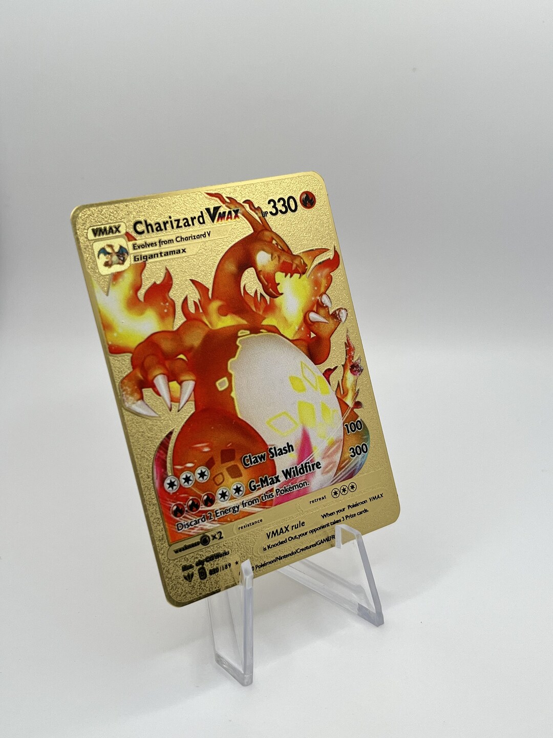 Charizard VMAX Shiny Gold Metal Pokemon Card Cadeau pour - Etsy France
