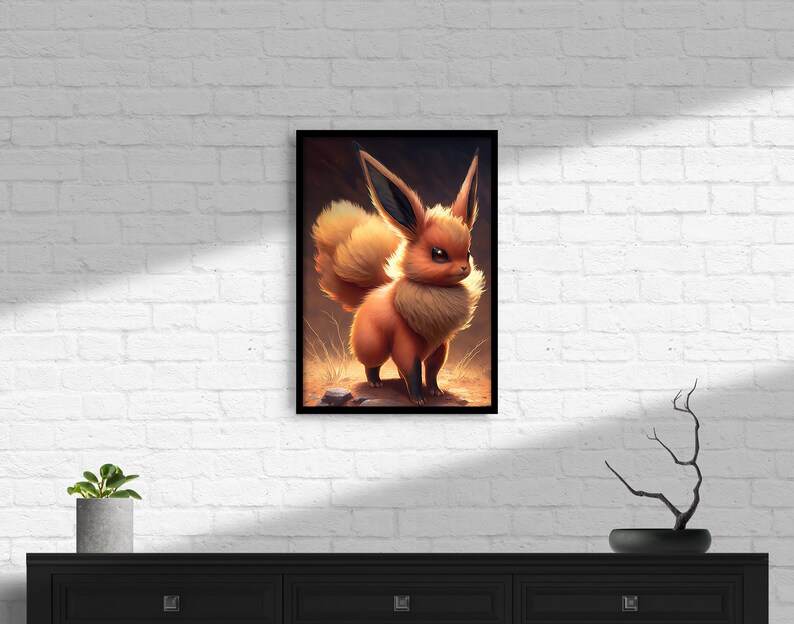 Flareon Eevee Evolution Pokemon Poster Abstract Art Game - Etsy