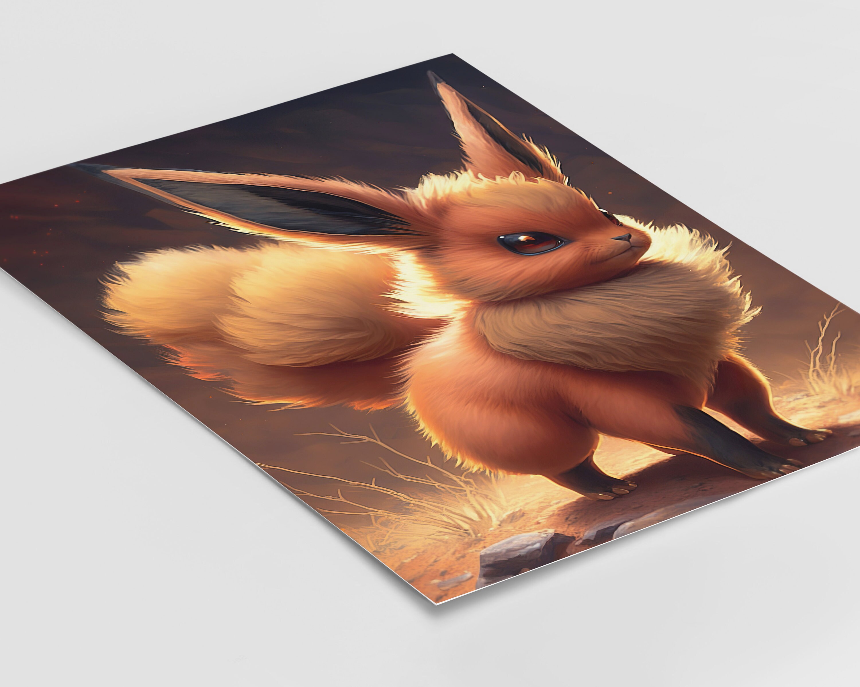 Flareon Eevee Evolution Pokemon Poster Abstract Art Game - Etsy