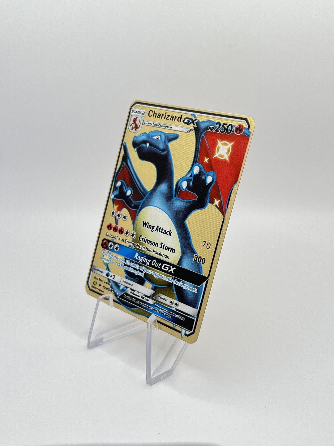 Charizard GX Shiny Gold Metal Pokemon Card Gift for Birthday - Etsy