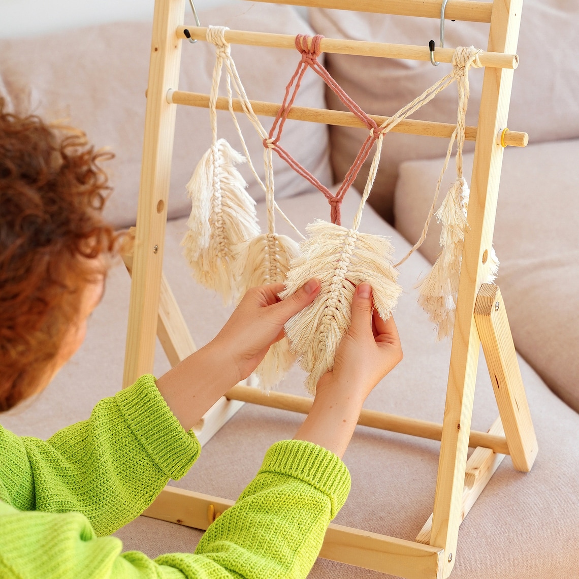 Macrame Workstation / Macrame Pedestal / Macramè Support / Macrame ...