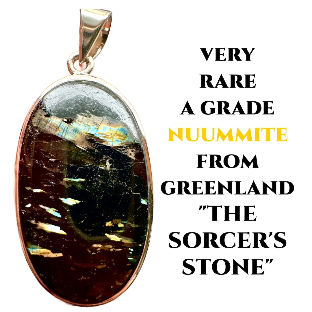 NUUMMITE Crystal NECKLACE Authentic Nuummite From Greenland. Natural ...